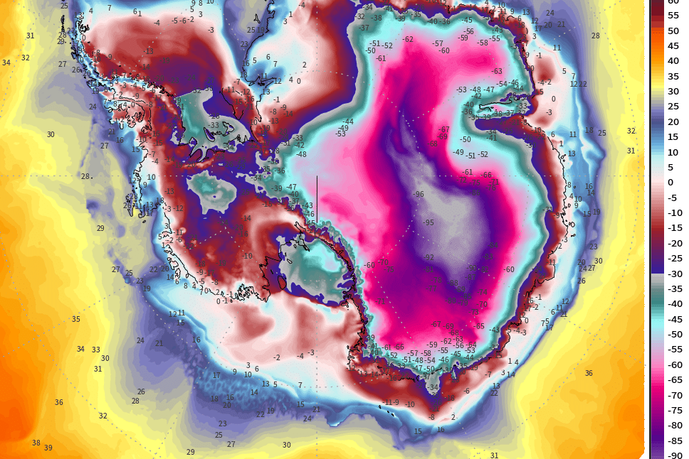 Rare April Cold Hits Antarctica (-112F); Heavy Spring Snow Traps 1,000 ...